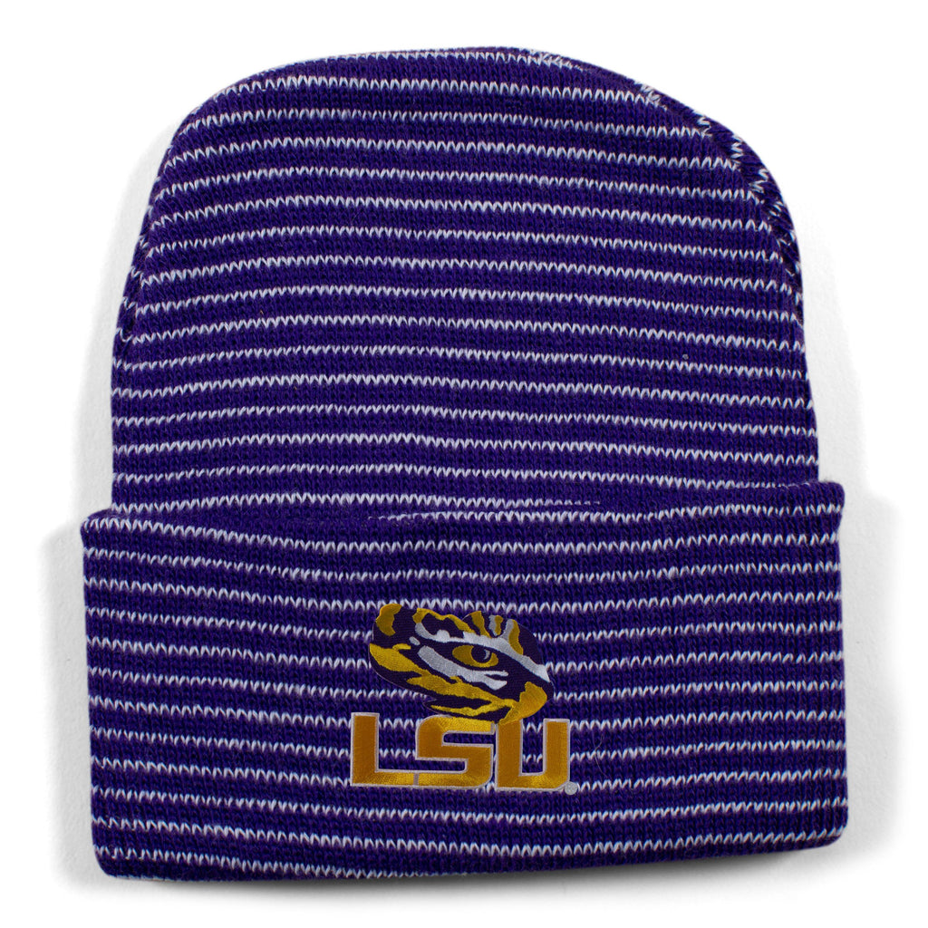 LSU Stripe Knit Cap – Two Feet Ahead